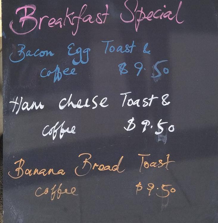 Menu at Bakers Terrace Lunch Bar & Cafe, Perth