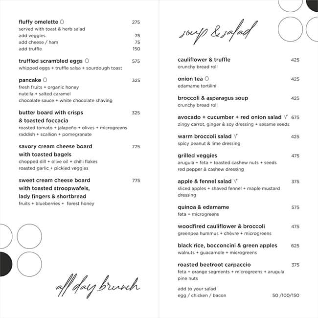 Menu of The Salt House, Loudon Street Area, Kolkata