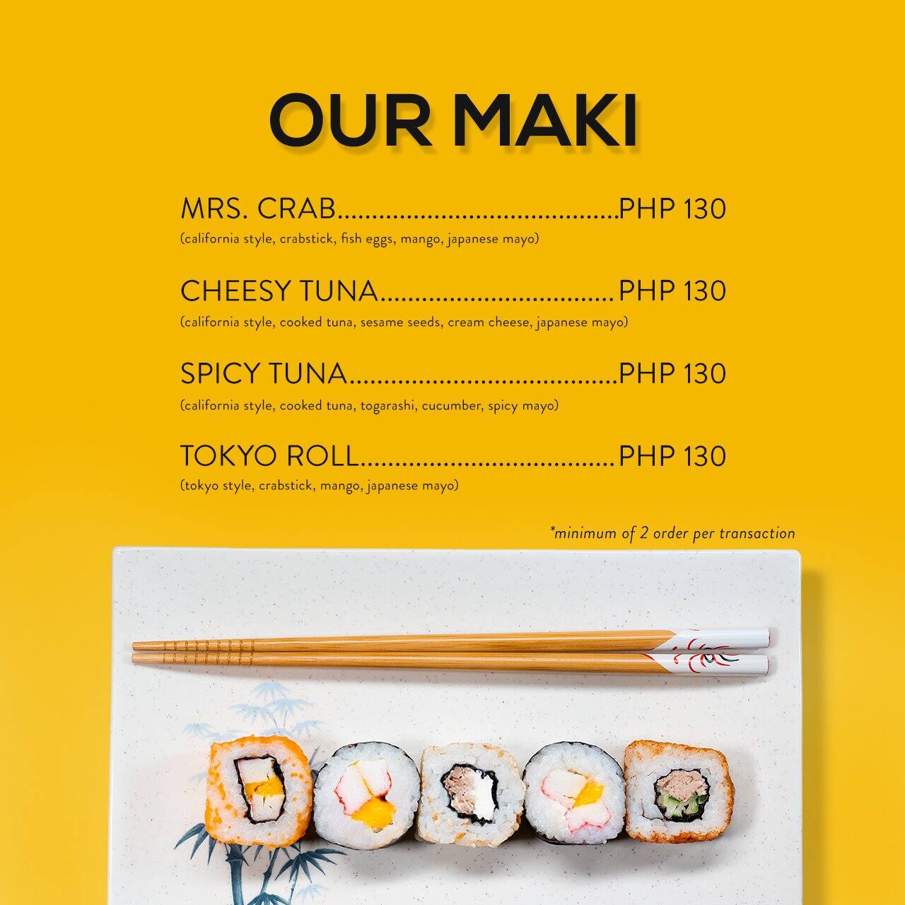 Menu at Maki Moto, Cainta
