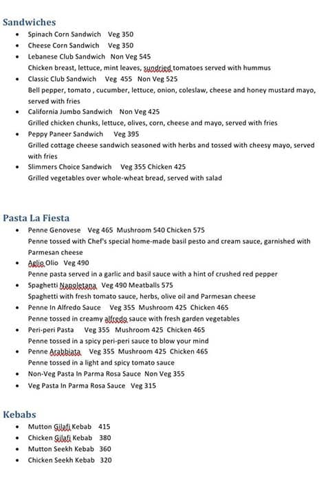 Menu at The North Wok, Jammu