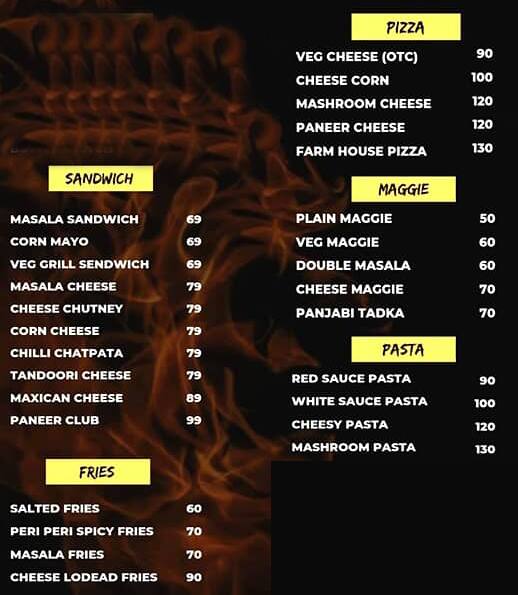 Menu at Open window cafe, Indore