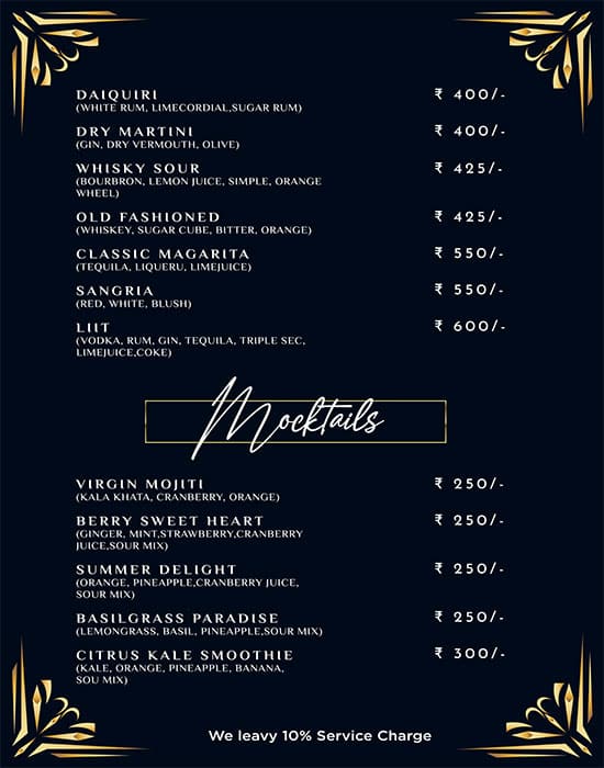 Menu of Maya Lounge, Wagholi, Pune