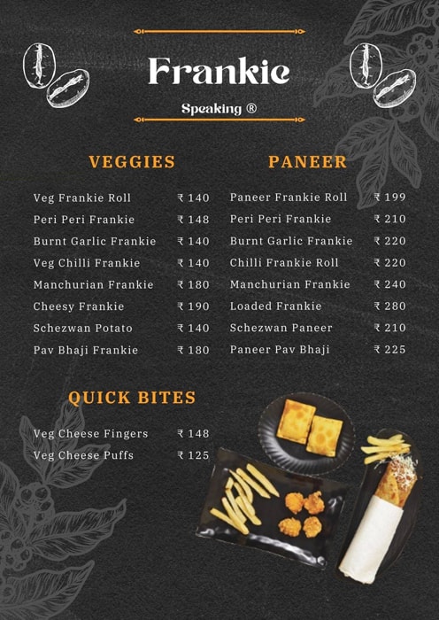 Menu of Frankie Speaking, Mira Road, Mumbai