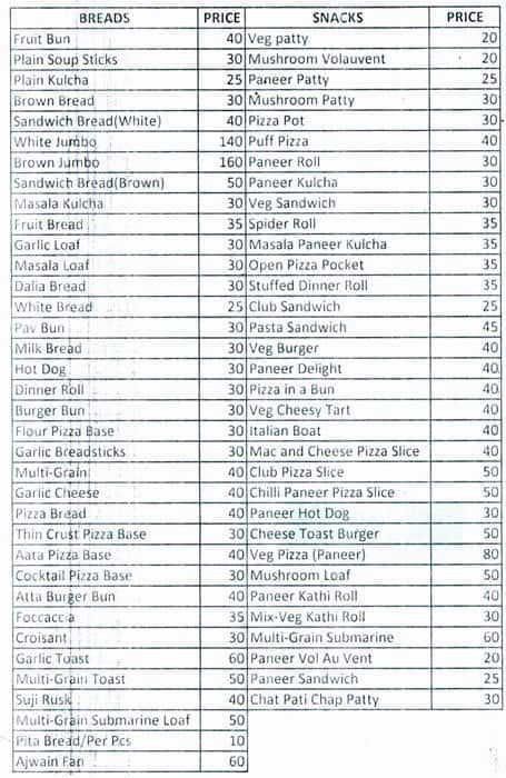 Bake Factory Menu, Menu for Bake Factory, Delhi Cantt., New Delhi - Zomato