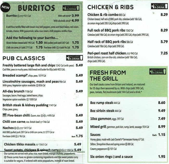 Menu at The Lord Denman pub & bar, Dagenham