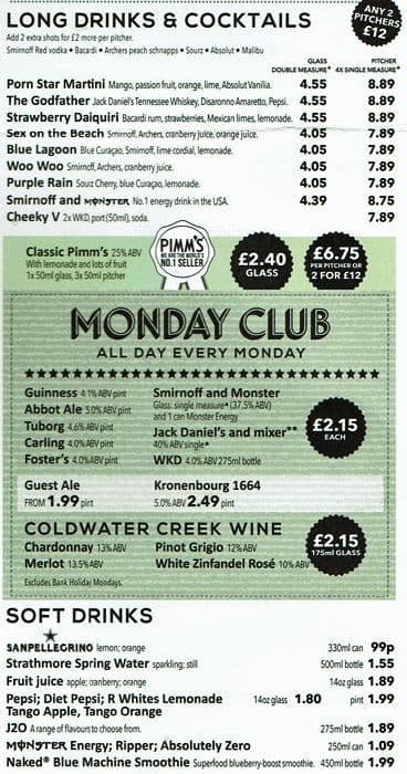 Menu at The Lord Denman pub & bar, Dagenham