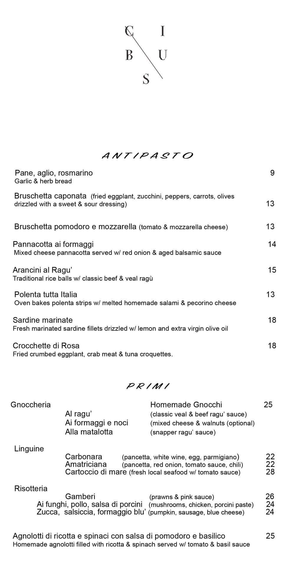 Cibus Menu, Menu for Cibus, Hawthorn, Melbourne - Urbanspoon/Zomato