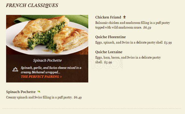 Menu at la Madeleine cafe, San Antonio, US Highway 281 N