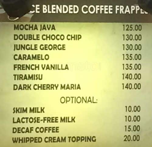 Menu at HOMEBAKERS, INC. cafe, Cebu City