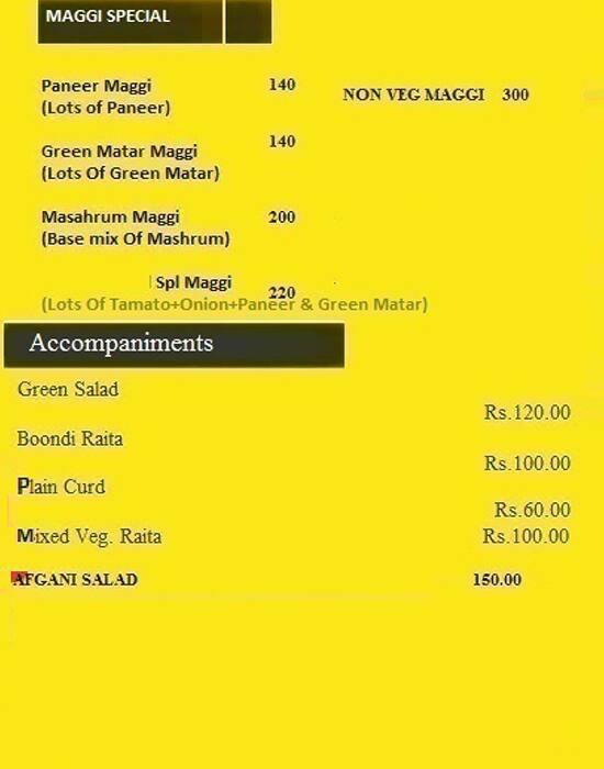 Menu at The Nazeer Foods, Noida