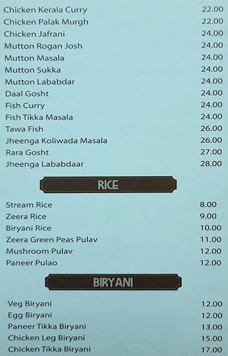 Menu at Middle Way - Safeer Mall, Sharjah