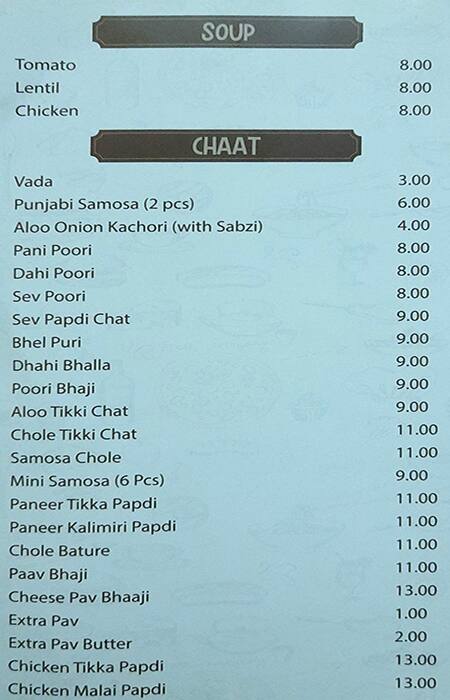 Menu at Middle Way - Safeer Mall, Sharjah
