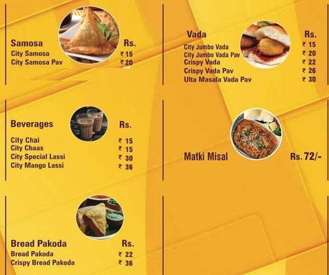 Menu of City Samosa, Baner, Pune