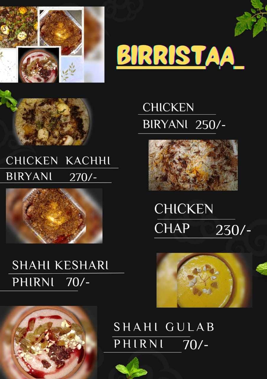 Menu of Barista, Behala, Kolkata
