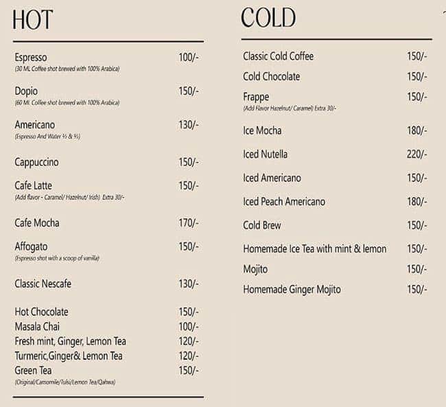Menu of Cafe Where We Meet, Memnagar, Ahmedabad