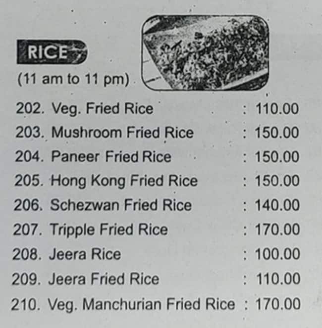 Menu at Santosham, Mumbai, 22
