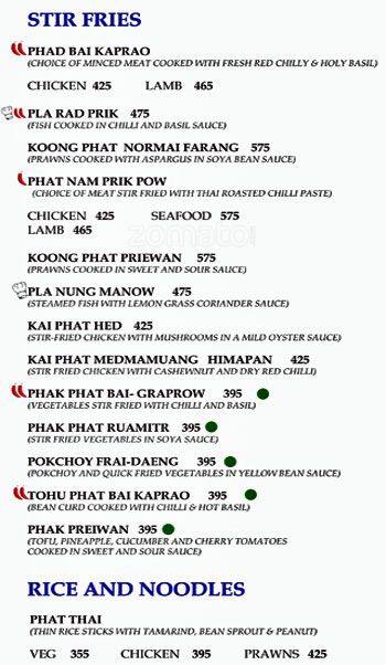 Menu at White elephant, Bengaluru