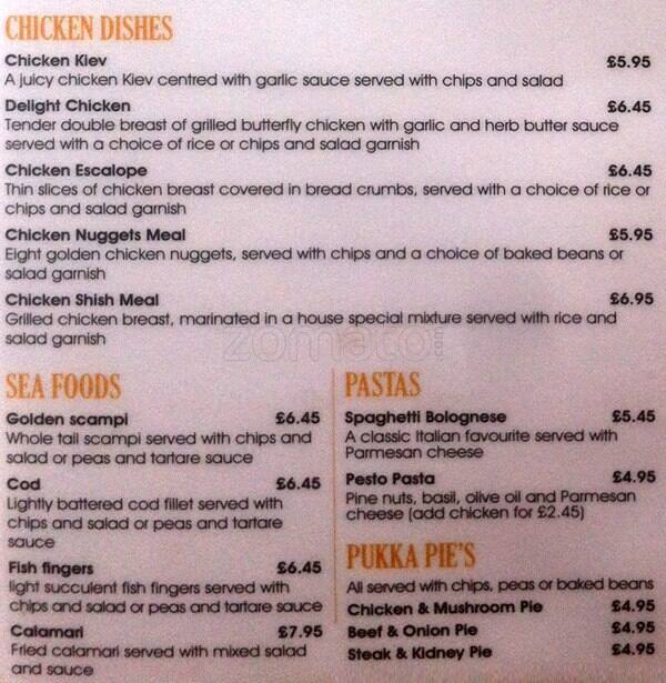 Menu at The Fish Palace restaurant, London, 298 Park Rd