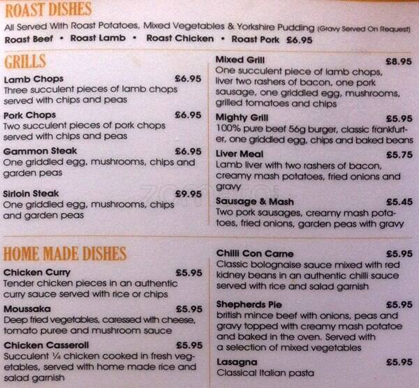 Menu at The Fish Palace restaurant, London, 298 Park Rd