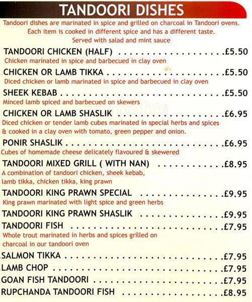 Menu at Elachi Indian Cuisine restaurant, London, 434 High Rd. Leyton