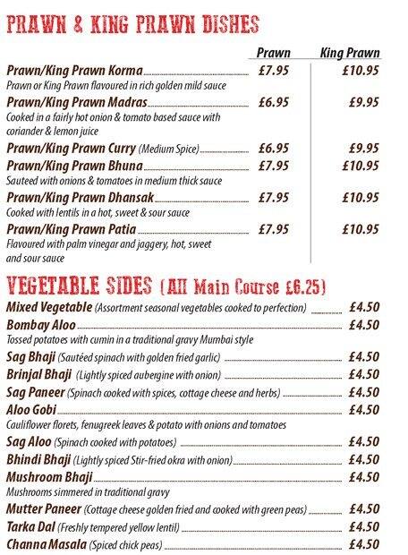 Menu at Spice Magic Restaurant, London