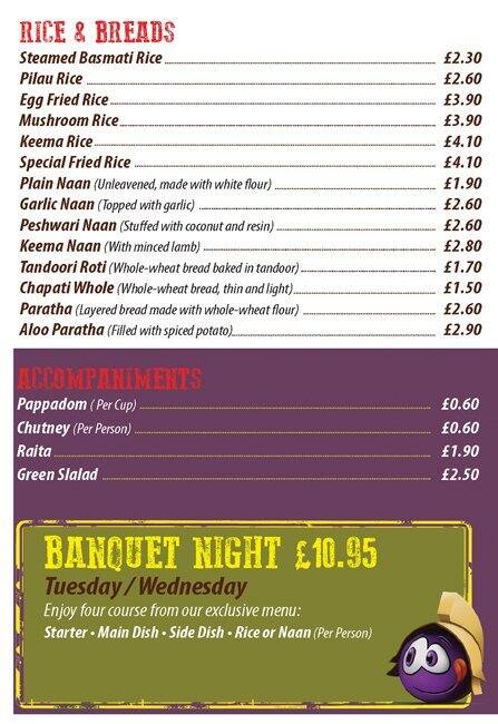 Menu at Spice Magic Restaurant, London