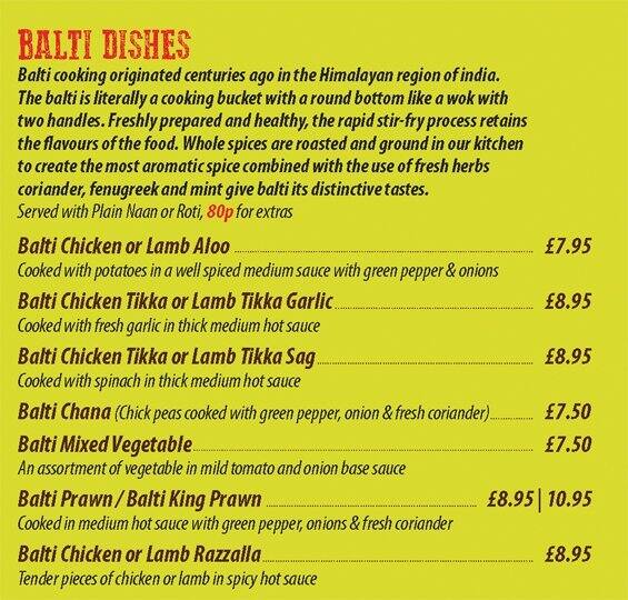 Menu at Spice Magic Restaurant, London