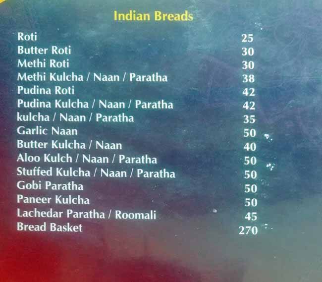 Menu at Bhagini, Bengaluru, 4