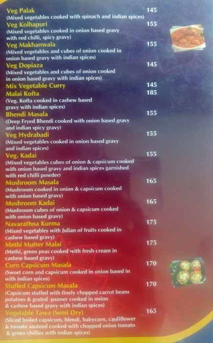 Menu at Bhagini, Bengaluru, 4