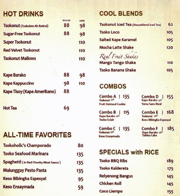 Tsokonut Batirol Menu Menu For Tsokonut Batirol Salcedo Village Makati City Zomato