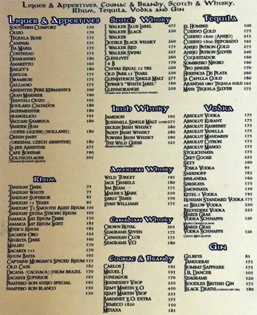 Menu at Hobbit House pub & bar, Manila, -1036 Roxas Boulevard