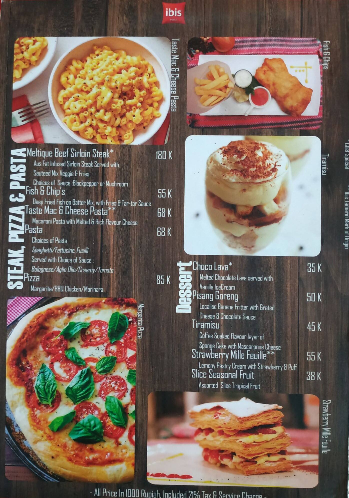 Carta de La Table Restaurant - Ibis Jakarta Tamarin, Yakarta, Jl. K.H ...