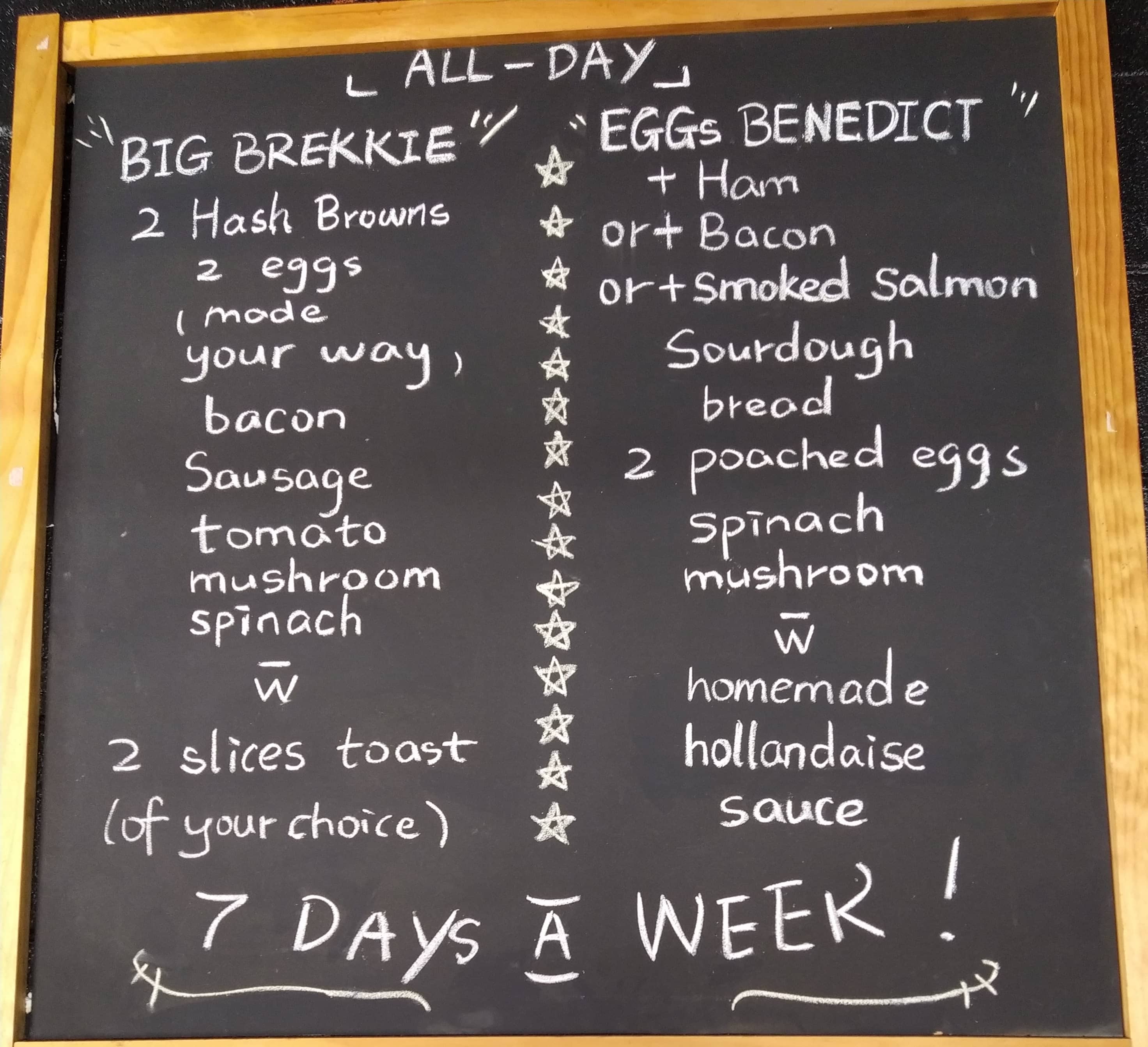 Menu at Chim Cham Cafe, Camperdown