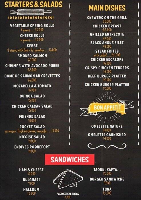 Friends Menu, Menu for Friends, Mtayleb, Metn - Zomato Lebanon