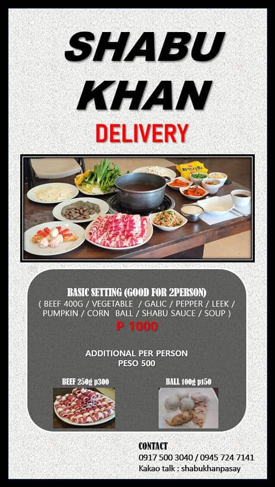 Menu at Shabu Khan restaurant, Pasay, Hobbies Of Asia, Diosdado ...