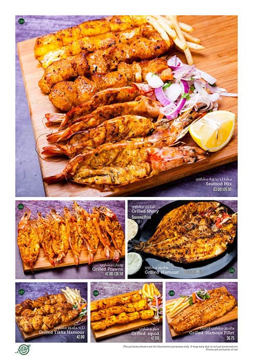 Menu at Seashell Restaurant, Dubai