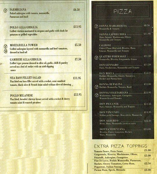 Menu at B Bistro restaurant, London