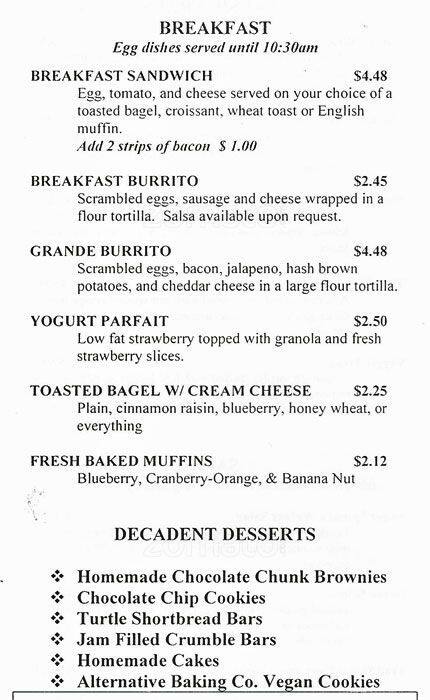Menu at Four Star Cafe, Fort Worth, 815 Houston St