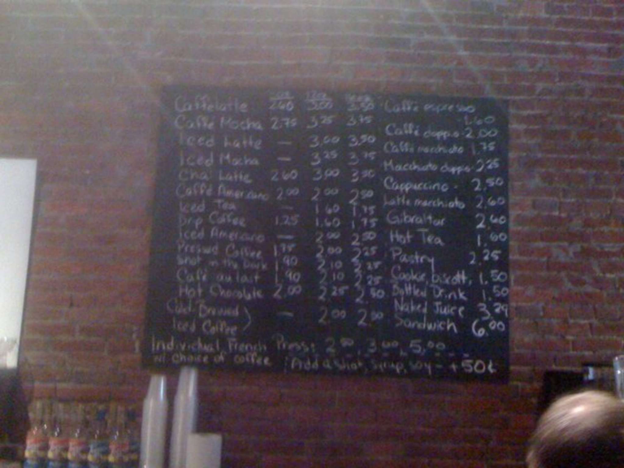 Menu at Espresso A Mano cafe, Pittsburgh, Butler St