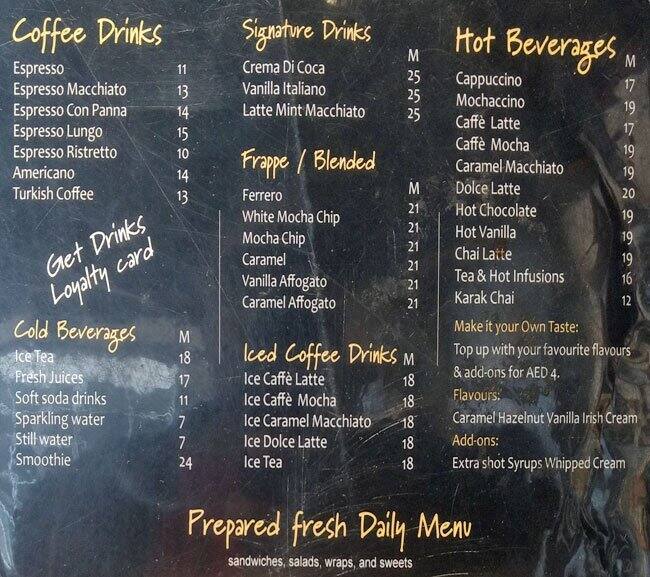 Attibassi Coffee Menu, Menu for Attibassi Coffee, Academic City, Dubai ...