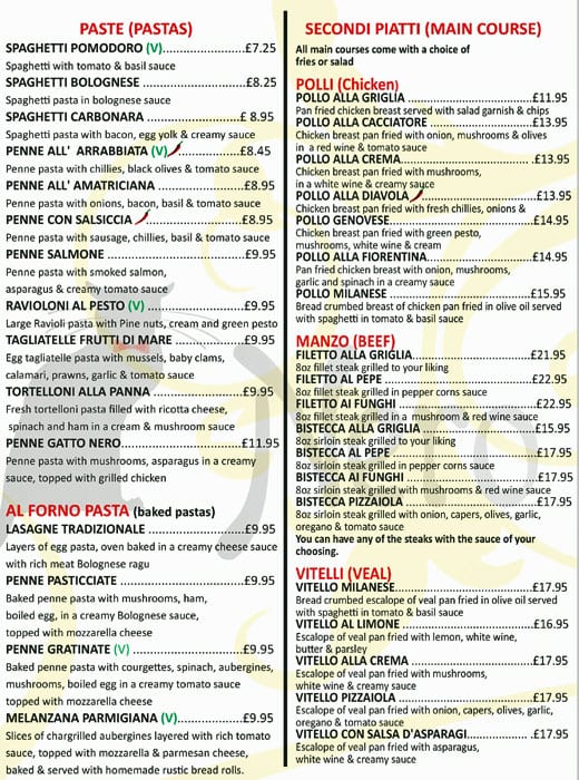Menu at Al Gatto Nero fast food, Poole