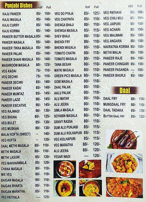 Menu of One And Only Food Mall, Latur Locality, Latur
