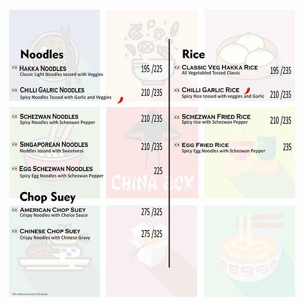 Menu at China Box, New Delhi, 17/B First Floor Front Portion