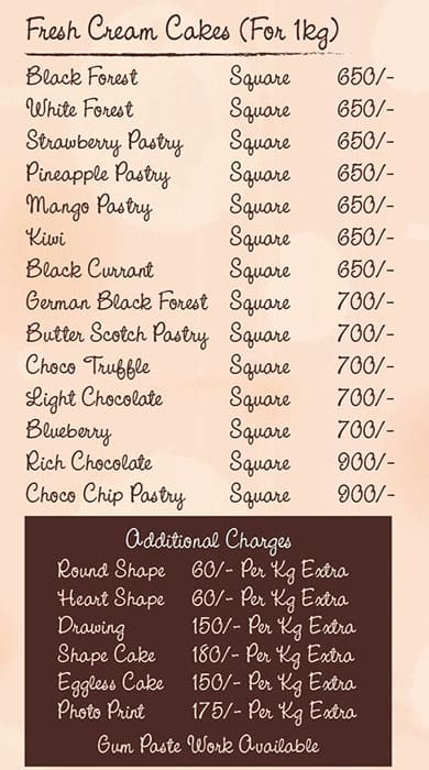 Menu at Darling Bakery, Puducherry, Villianur Main Rd