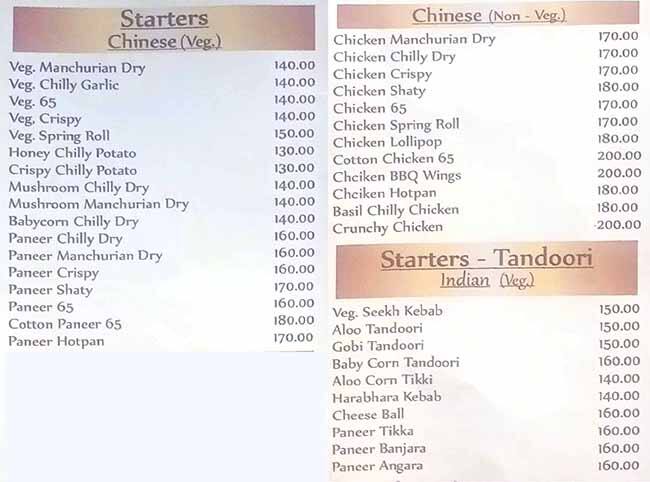 Menu of Spicy Pearl, Undri, Pune