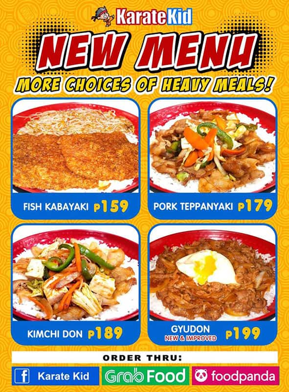 Menu at Karate Kid restaurant, Manila, 168 Mall