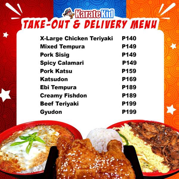 Menu at Karate Kid restaurant, Quezon City, SM City North EDSA
