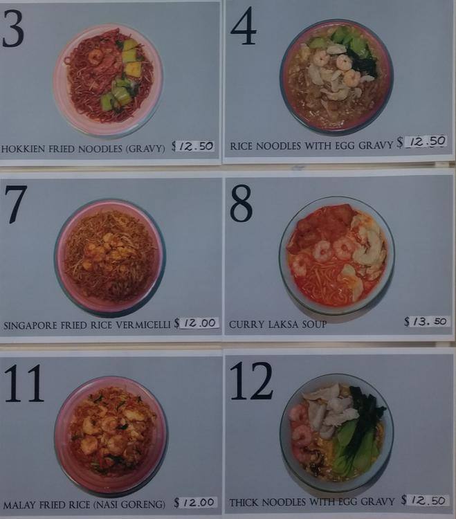Menu at Malaysian Corner restaurant, Auckland