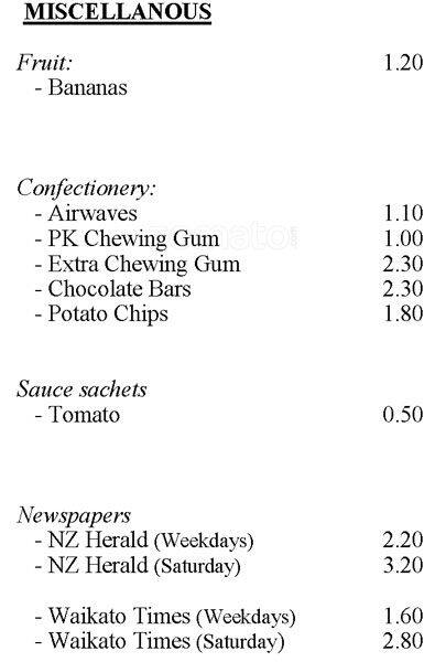 Menu at NorthEnd FoodBar & Bakery, Hamilton