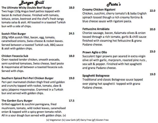 Menu at High Wycombe Tavern restaurant, High Wycombe